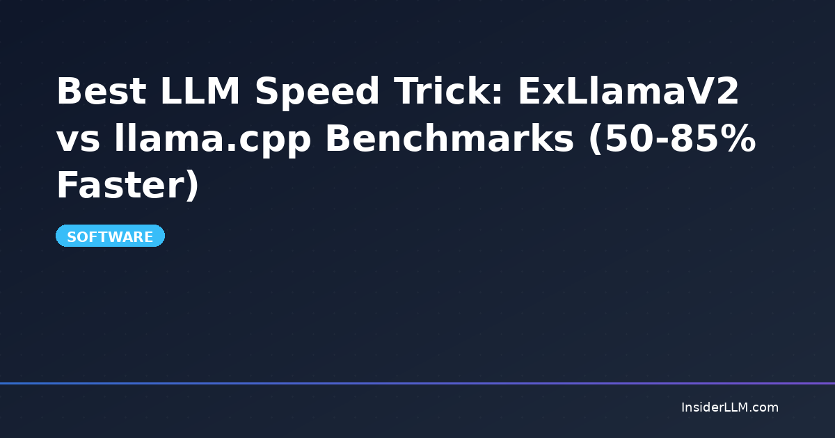 Best LLM Speed Trick: ExLlamaV2 vs llama.cpp Benchmarks (50-85% Faster ...