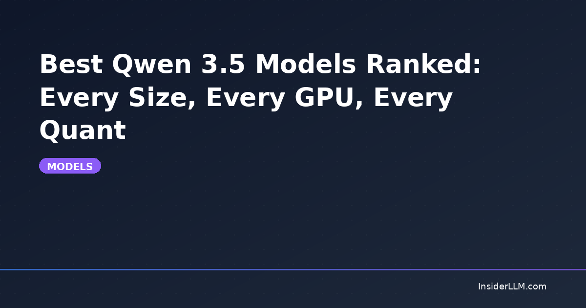 Best Qwen 3.5 Models Ranked: Every Size, Every GPU, Every Quant ...