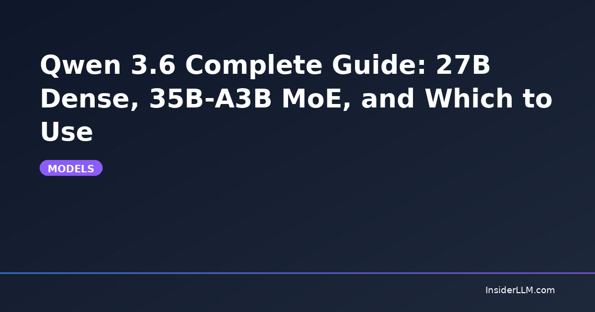 Qwen 3.6 Complete Guide: 27B Dense, 35B-A3B MoE, and Which to Use ...