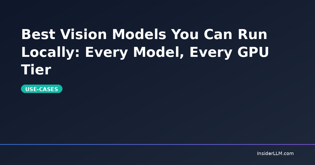 Best Vision Models You Can Run Locally: Every Model, Every GPU Tier ...